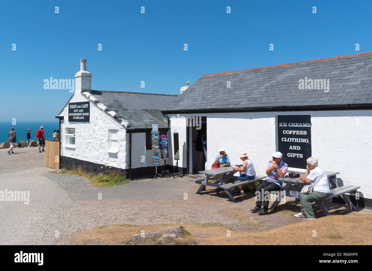 visitors tourists cafe, lands end, cornwall, england, britain, uk Stock ...