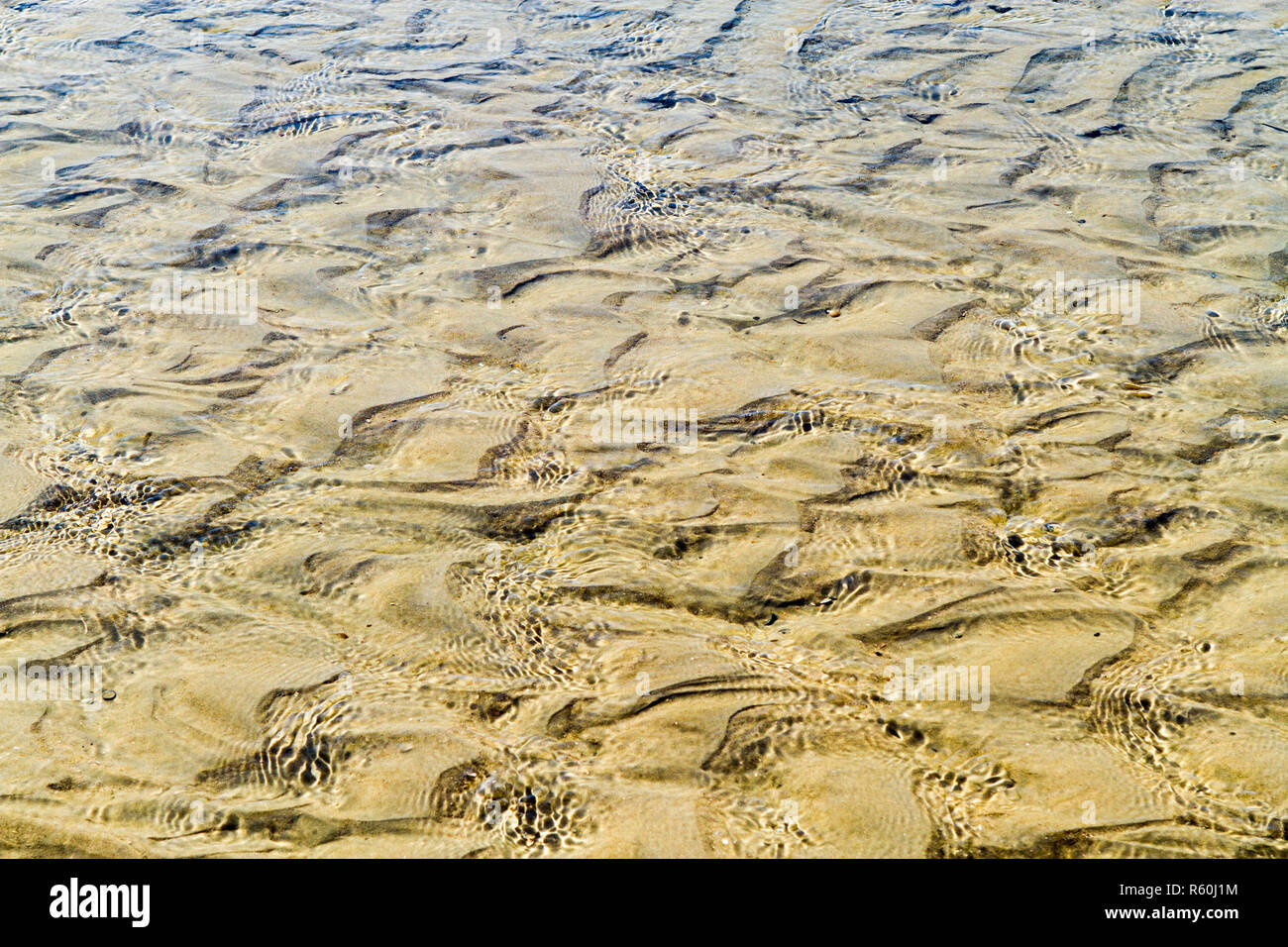 wavy sand pattern with water on the beach. natural backgrounds and ...