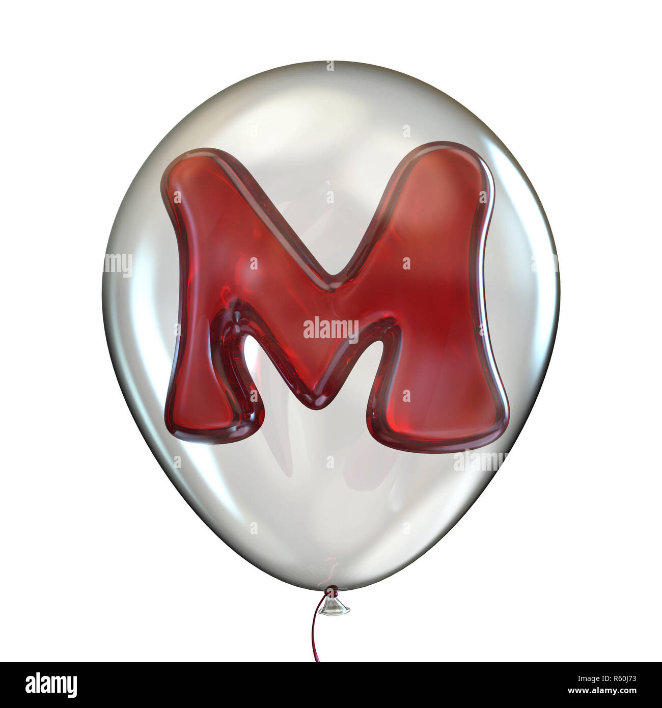 Letter M transparent balloon 3D Stock Photo - Alamy