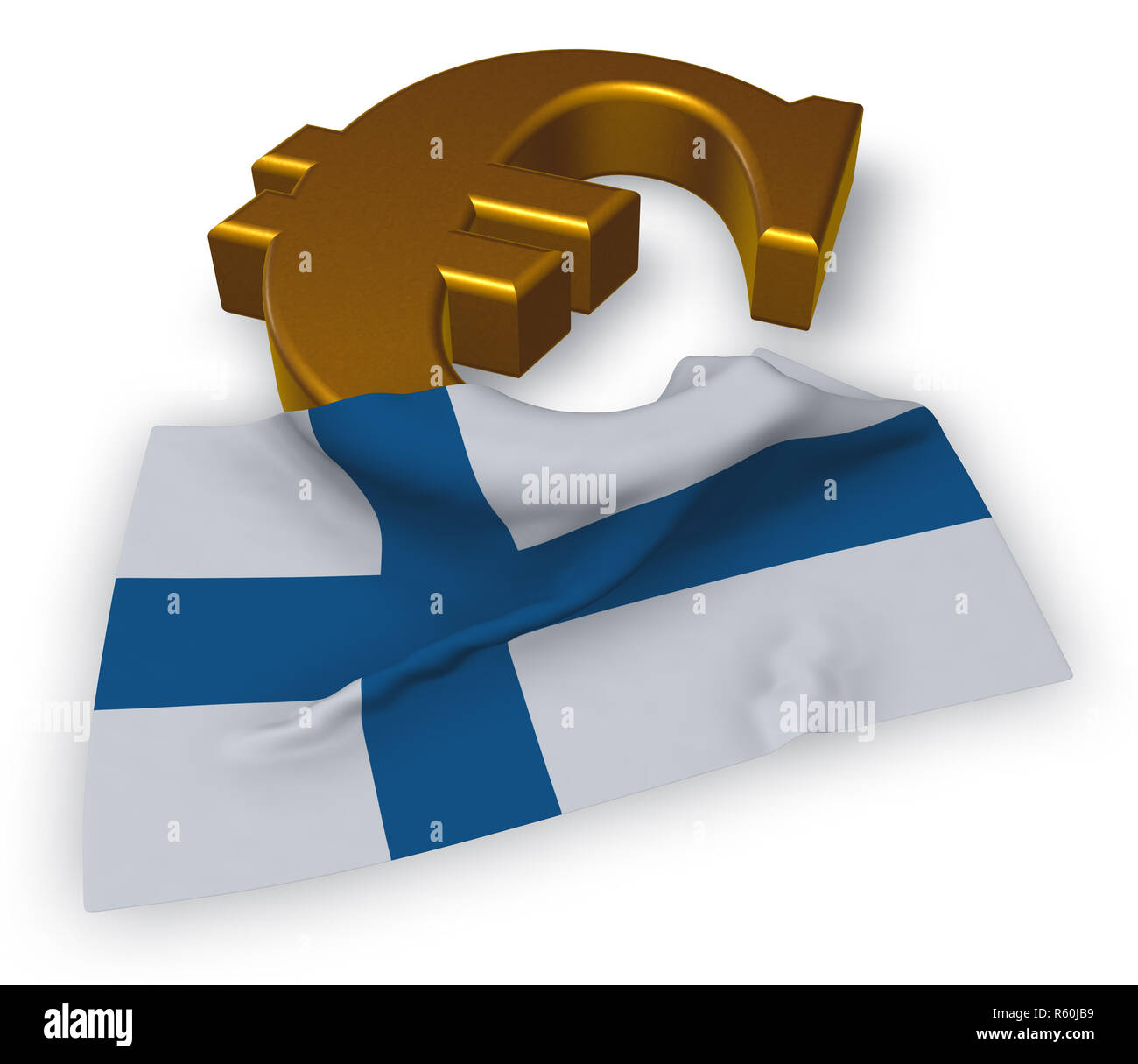 euro symbol and flag of finland - 3d rendering Stock Photo - Alamy