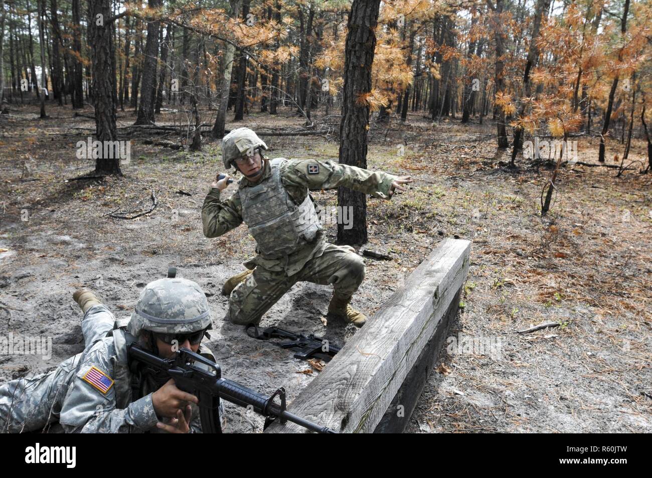 U.S. Army Reserve Sgt. Luciano Batista, (on left) 299th Engineer ...