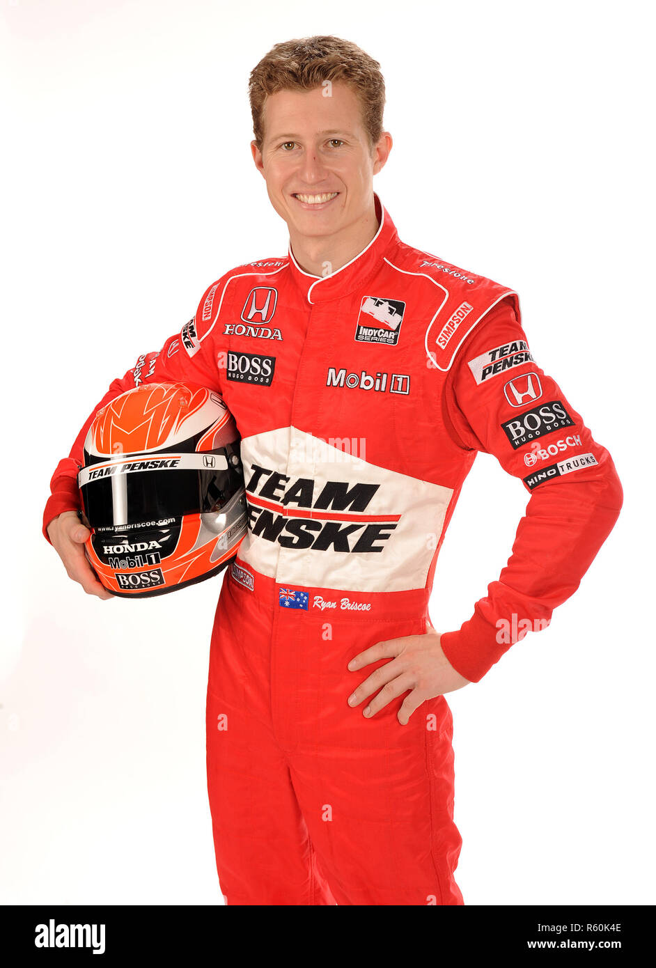 Ryan Briscoe of Australia participates in the Indy Racing League media ...