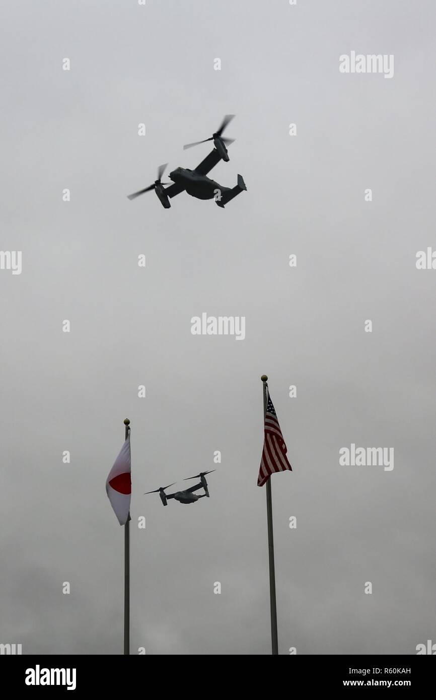 A U.S. Marine V-22 Osprey assigned to Marine Medium Tiltrotor Squadron ...