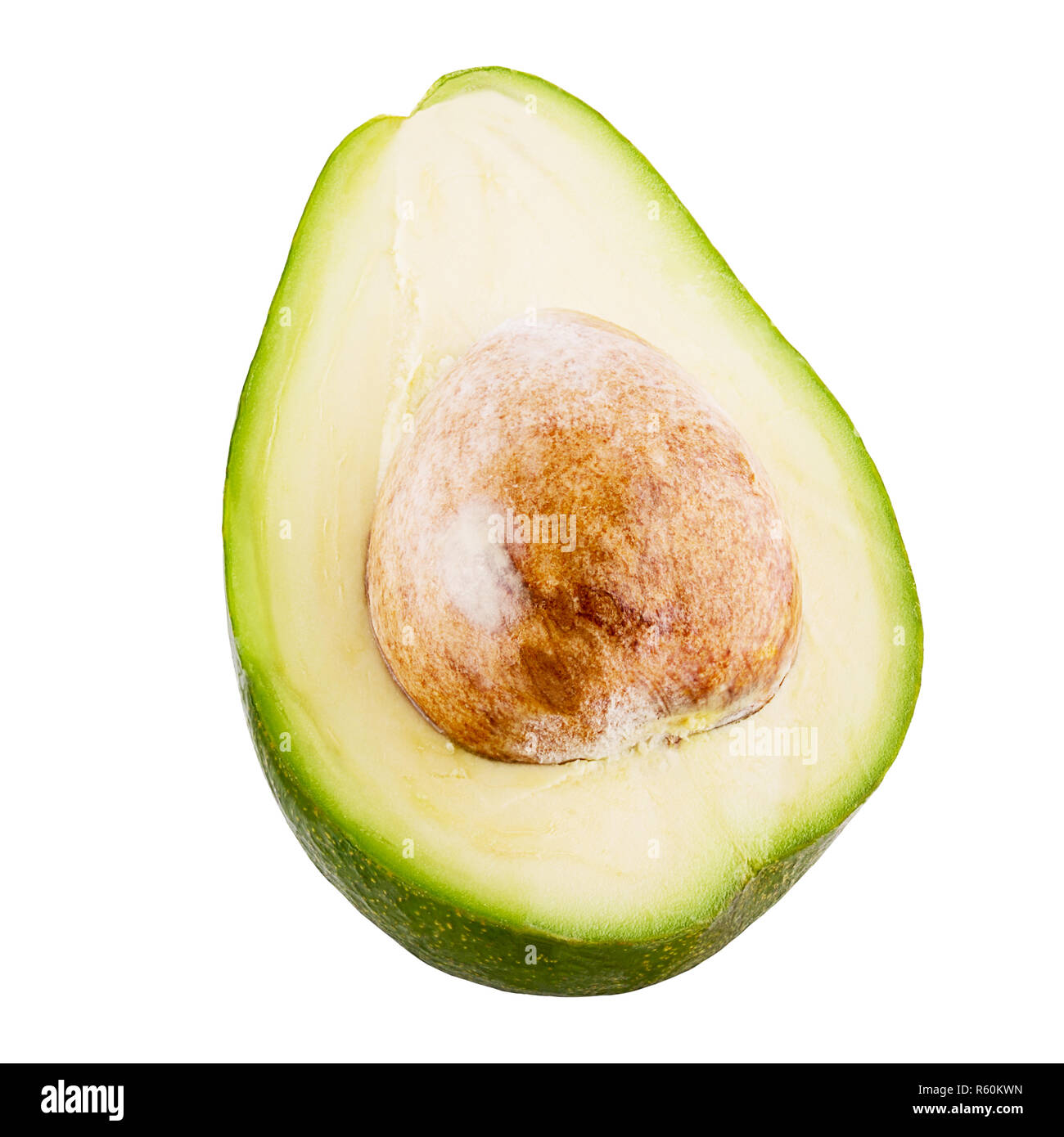 Isolated fruit. Half avocado fruits isolated on white background with ...