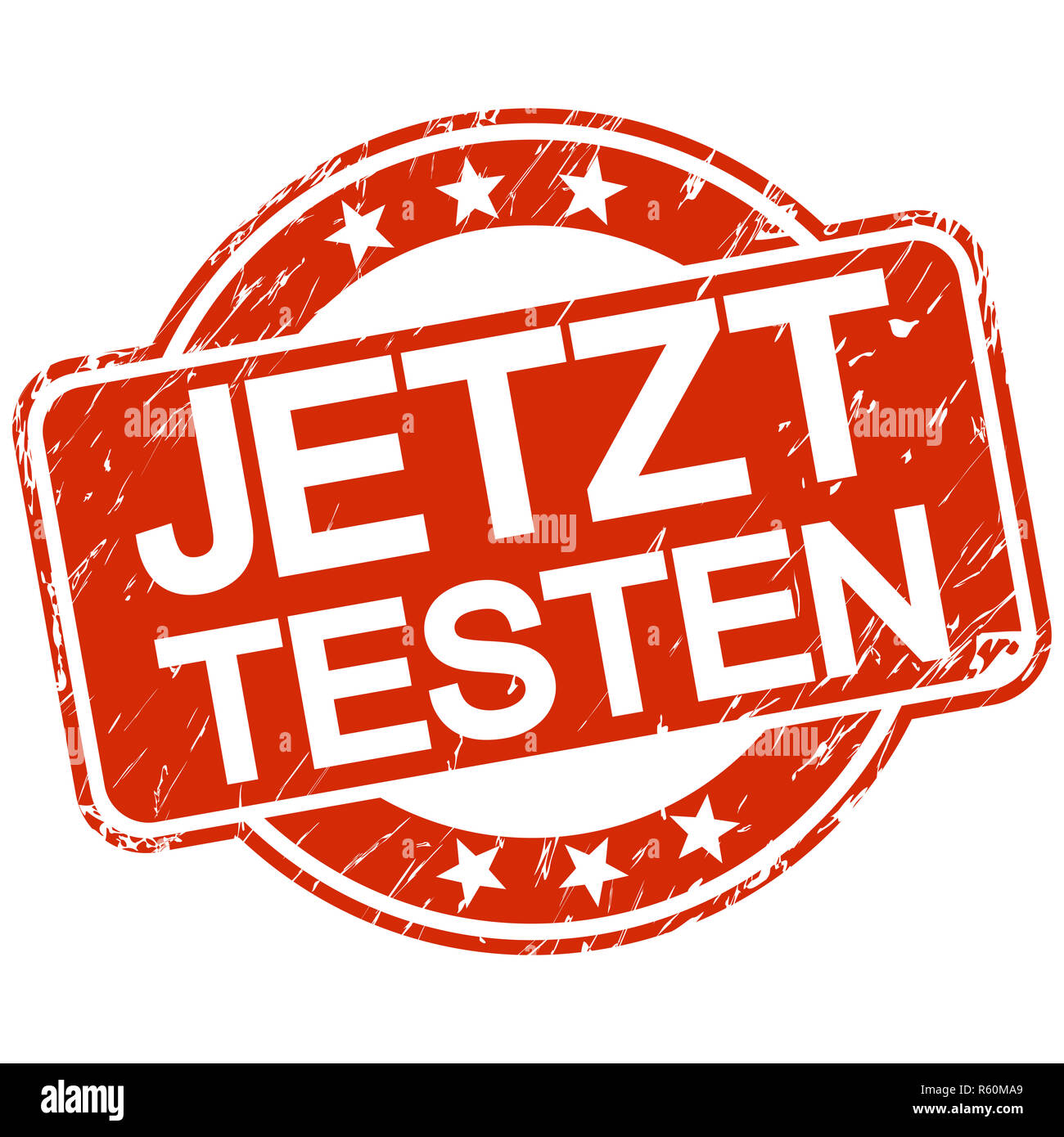 red scratched stamp test now Stock Photo - Alamy