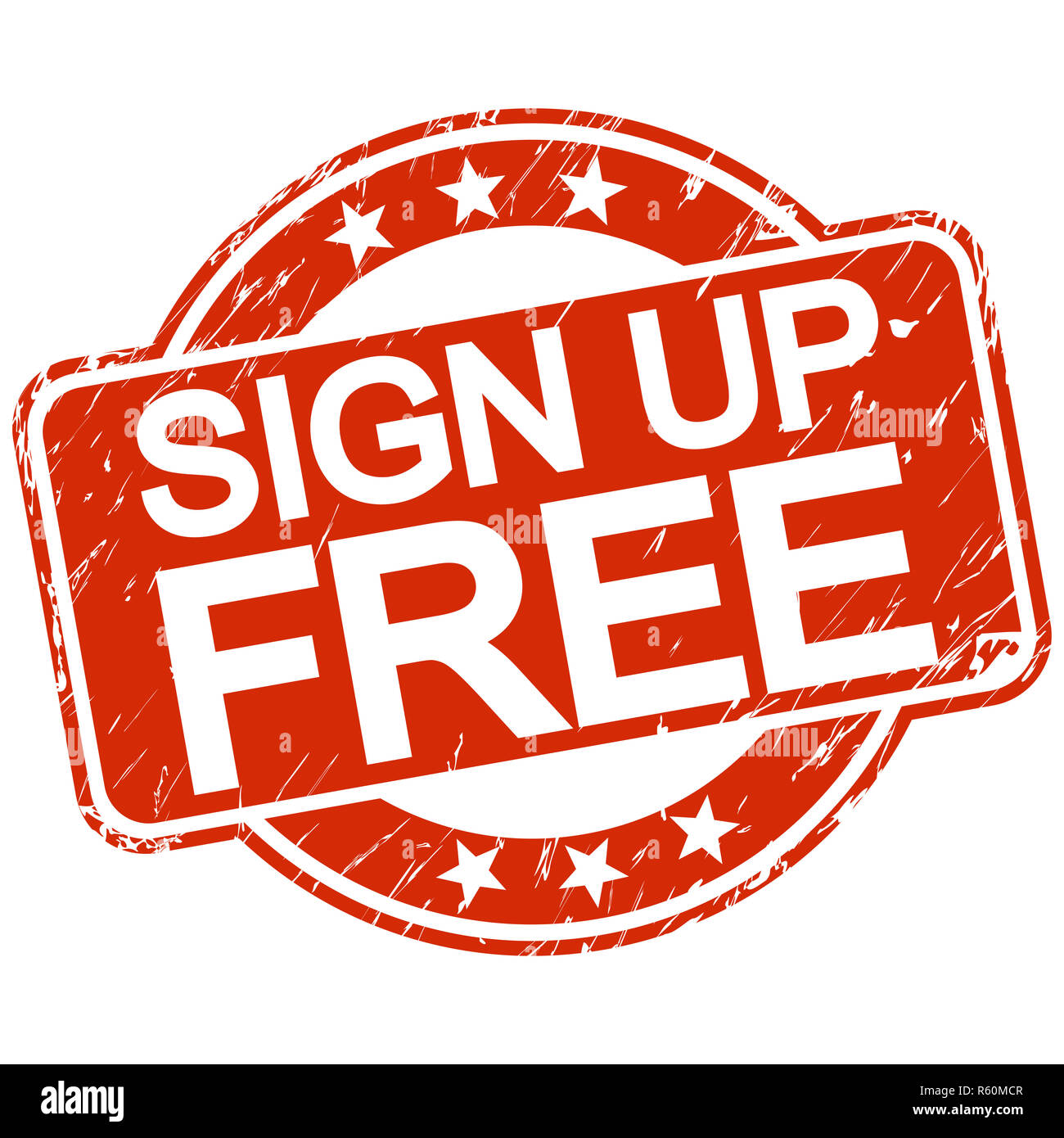 red scratched stamp sign up free Stock Photo - Alamy