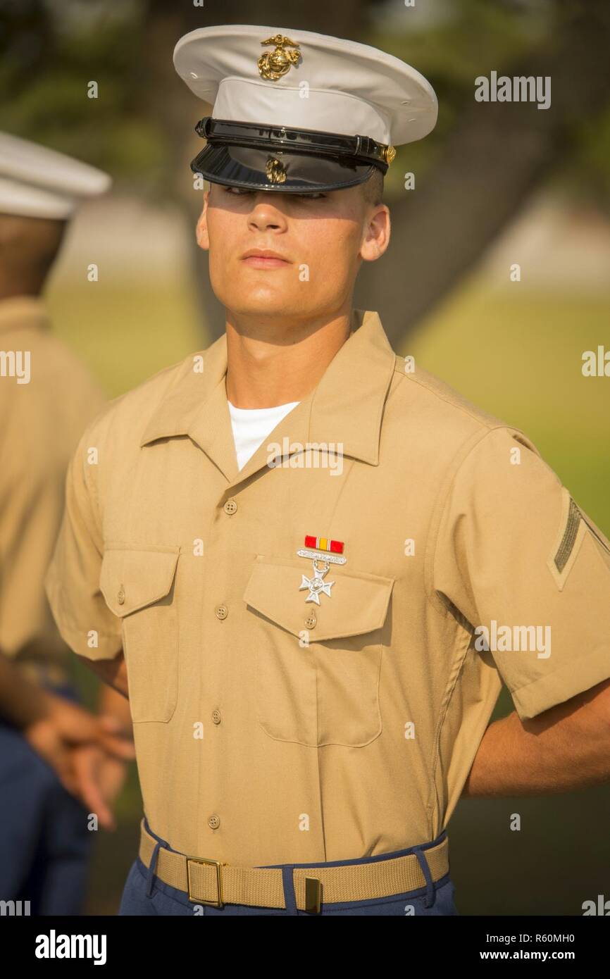 Pfc. Samuel J. Hester, with Platoon 1028, Bravo Company, 1st Recruit Training Battalion, earned ...