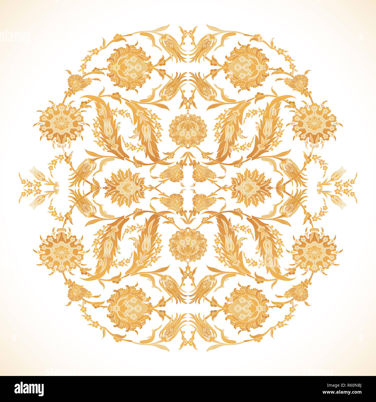 Arabesque vintage gold decor ornate pattern for design template vector ...