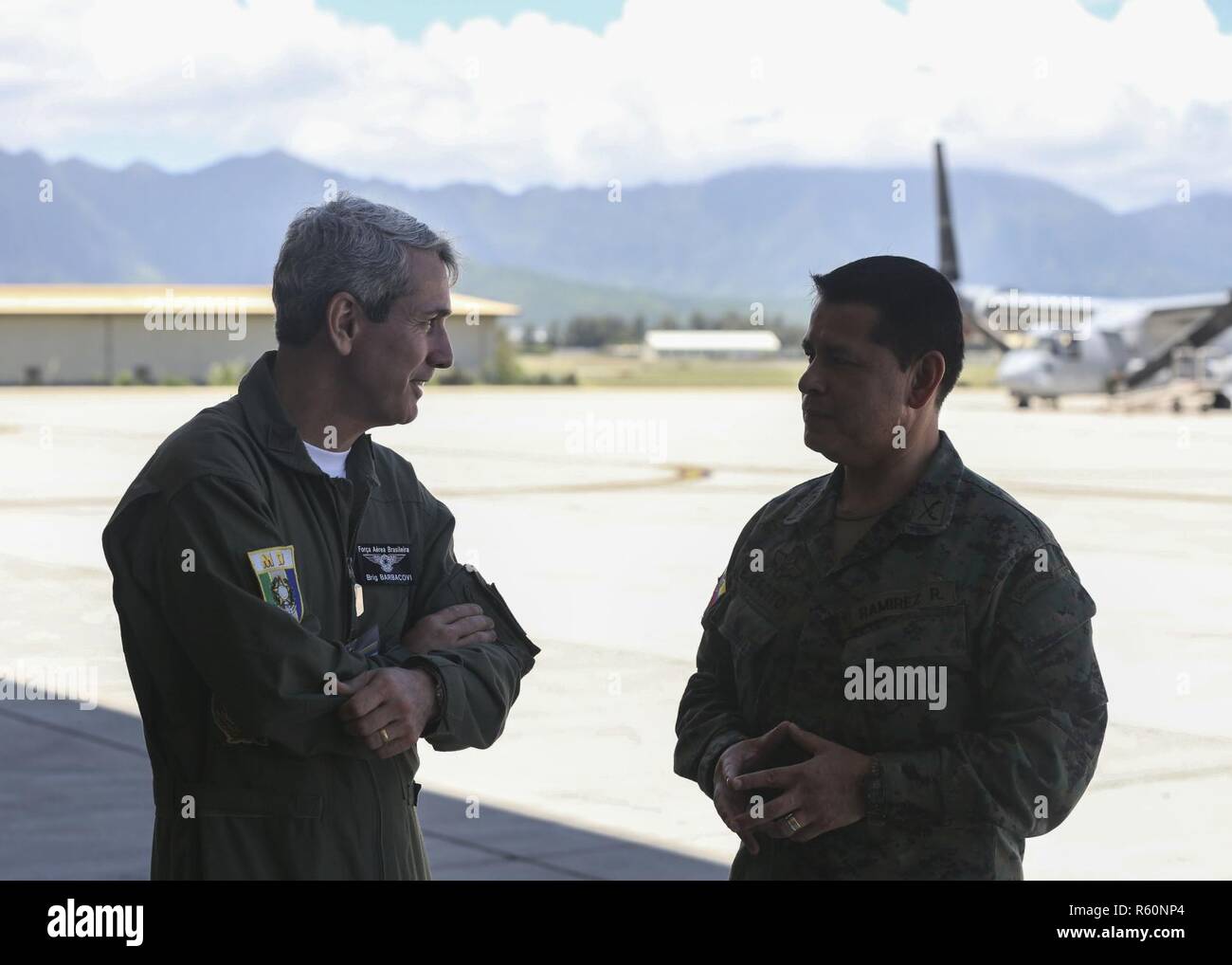 Maj. Gen. Alcides Barbacovi, Brazil (Left), and Colonel Ronier Ramirez ...