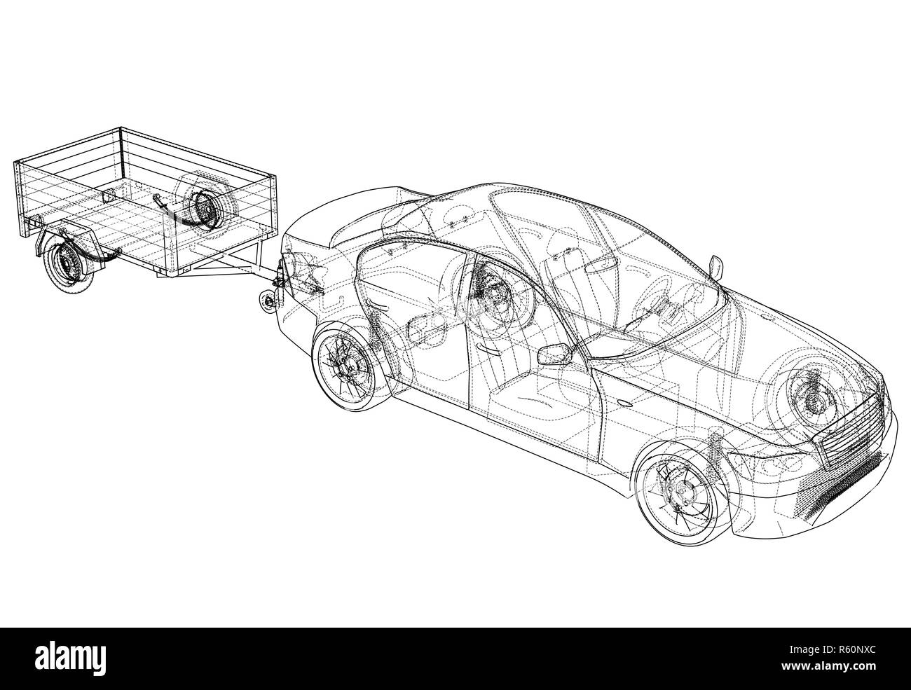 Open car trailer Cut Out Stock Images & Pictures - Alamy