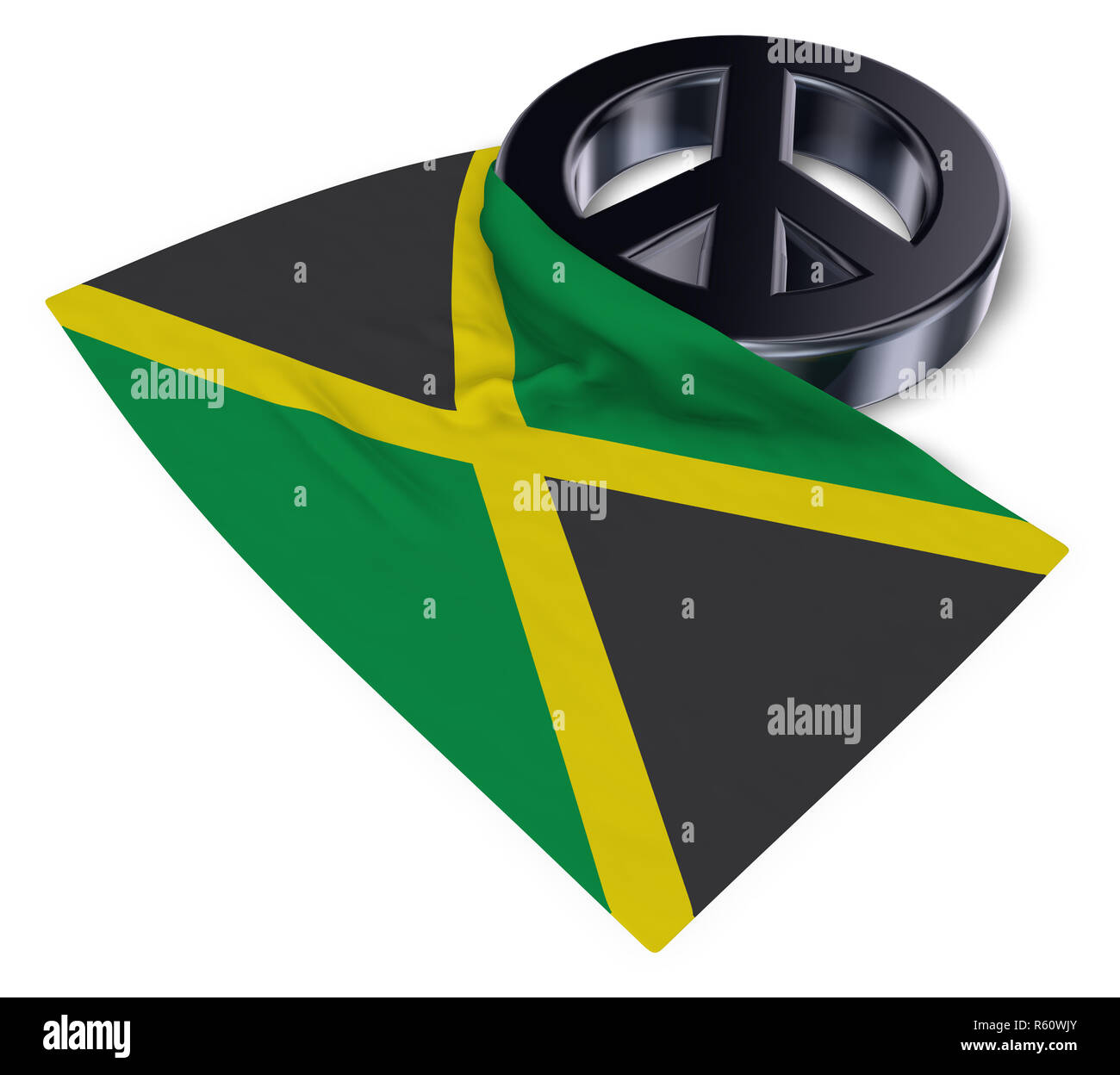 peace symbol and flag of jamaica Stock Photo - Alamy