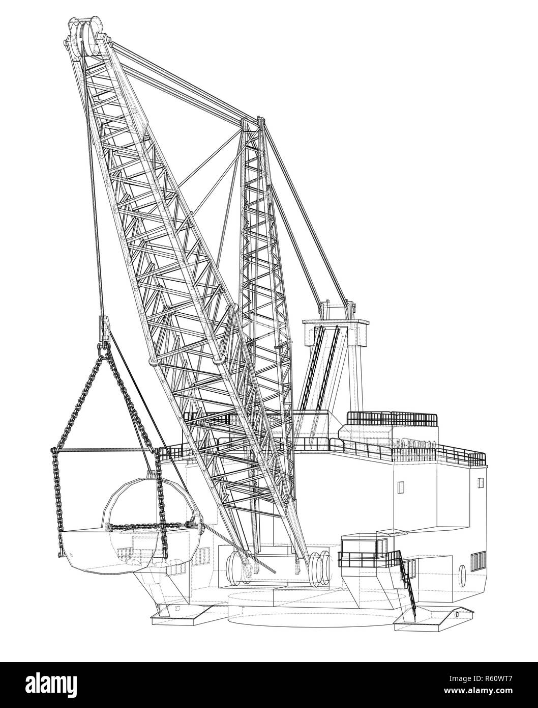 Dragline walking excavator Stock Photo - Alamy