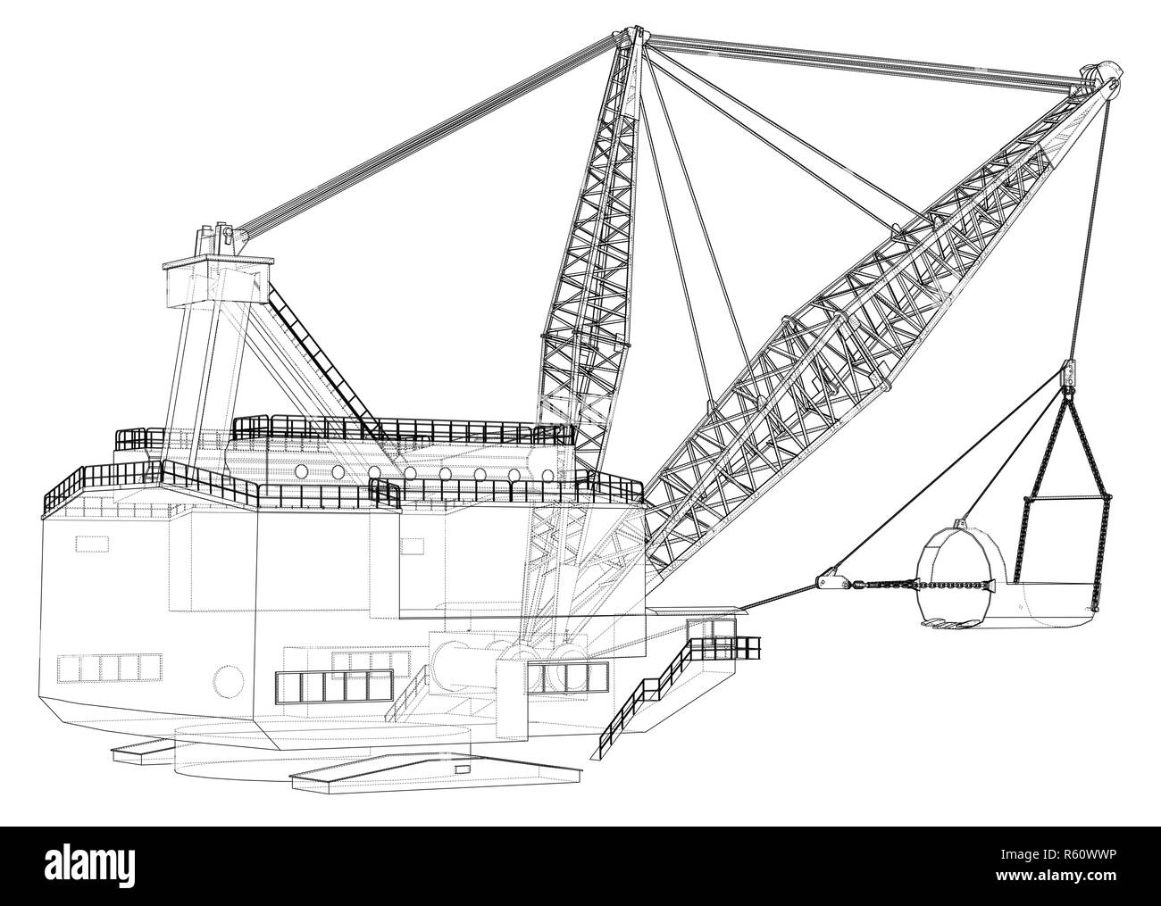 Dragline walking excavator Stock Photo - Alamy