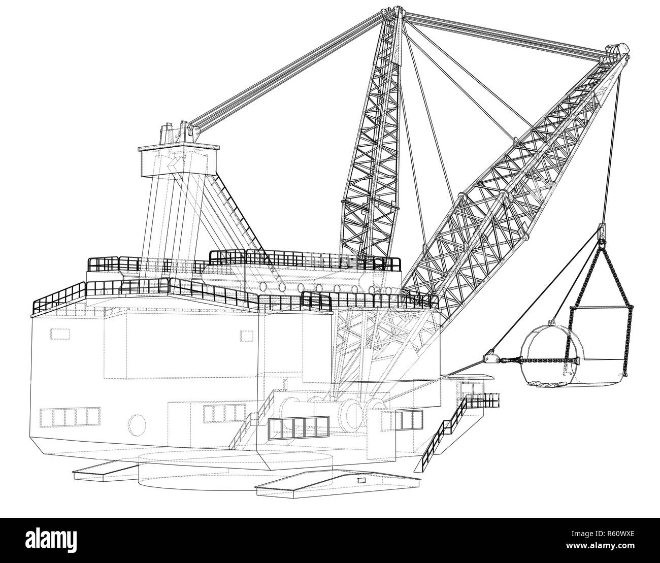 Dragline walking excavator Stock Photo - Alamy