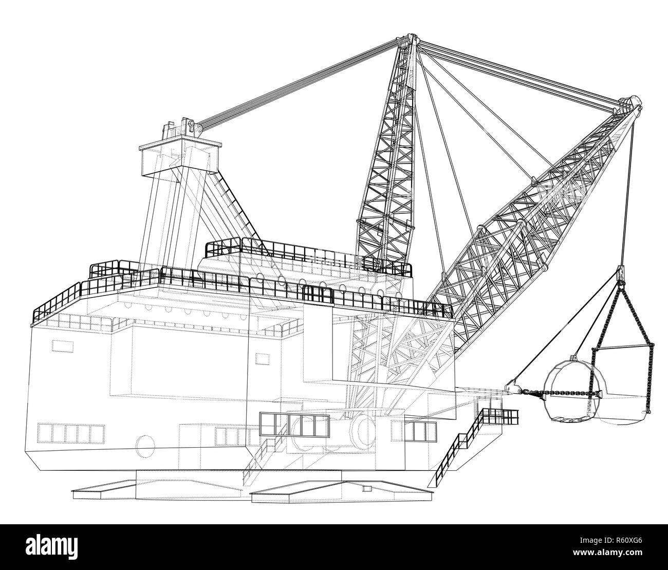 Dragline walking excavator Stock Photo - Alamy