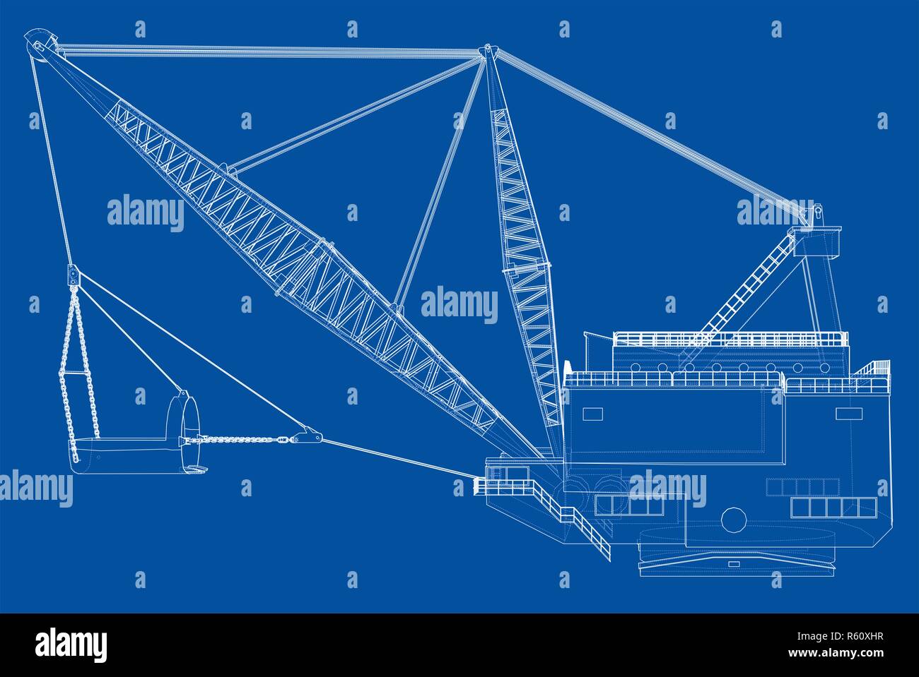 Dragline walking excavator Stock Photo - Alamy
