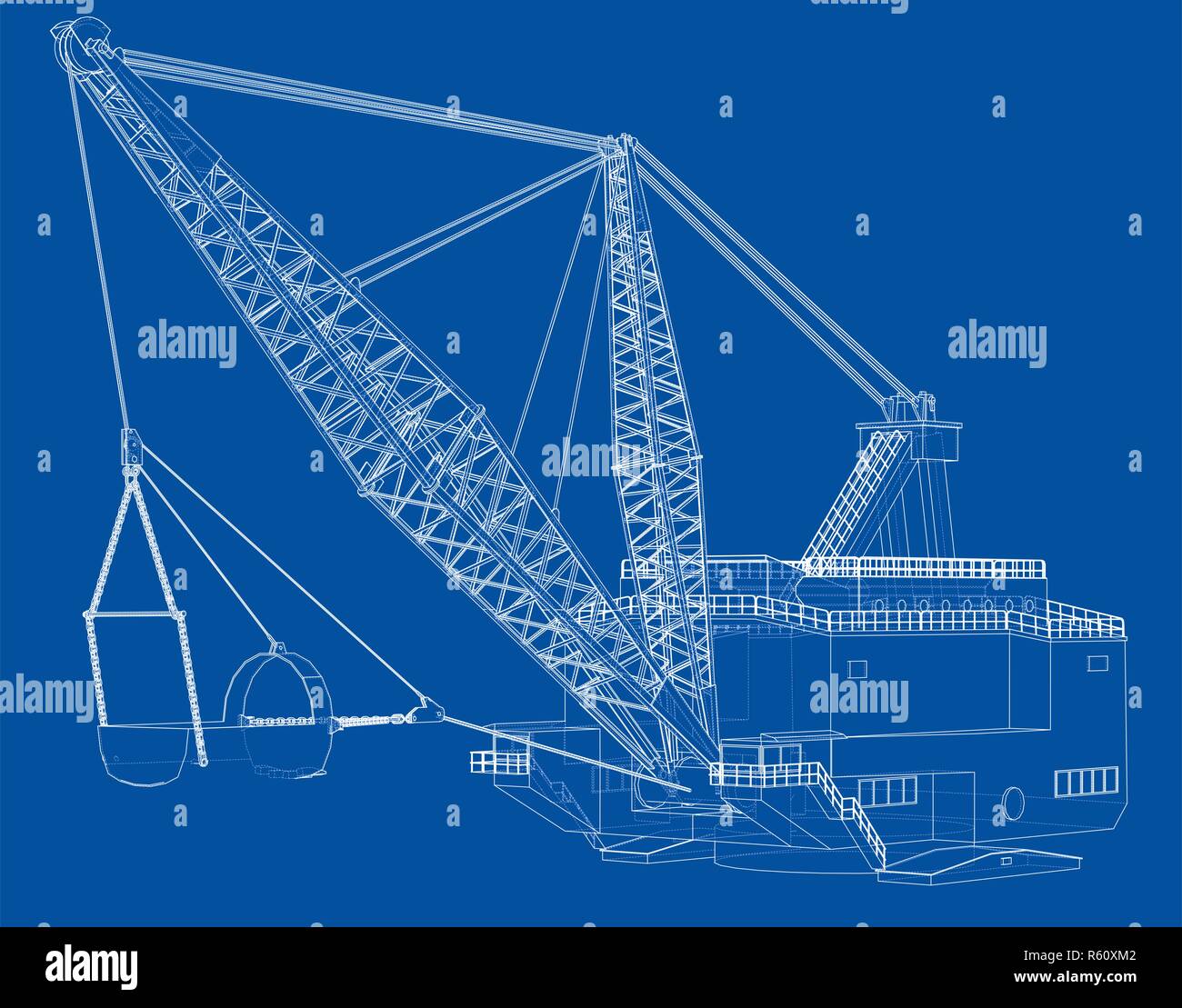 Dragline walking excavator Stock Photo - Alamy