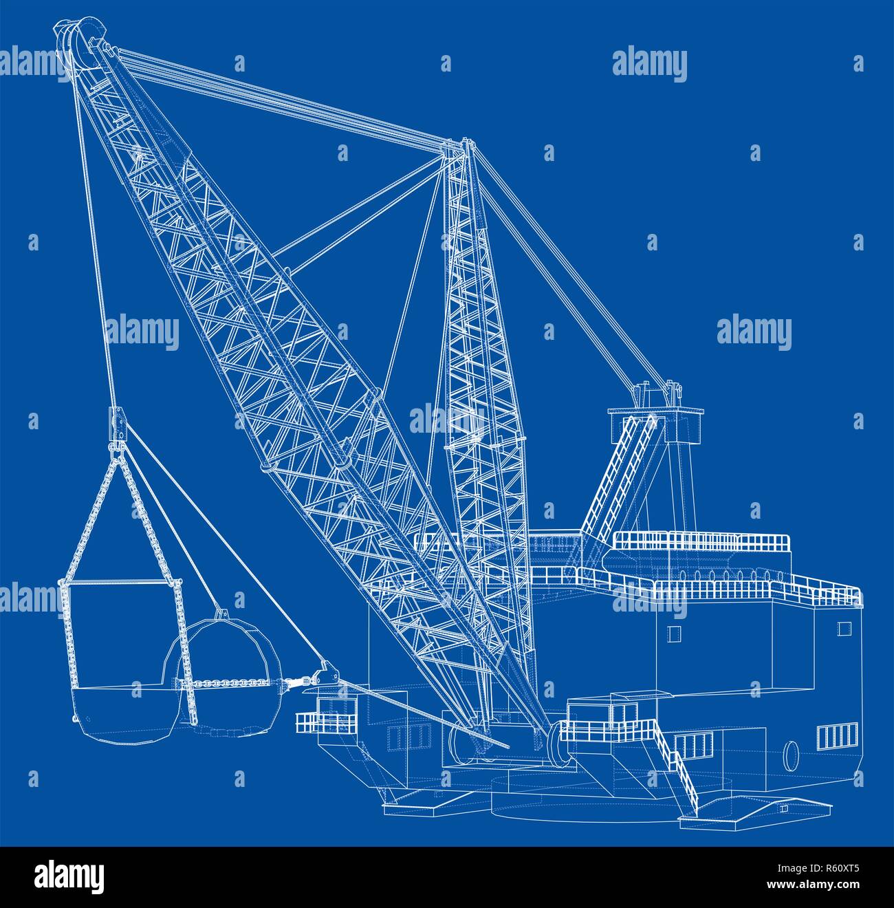Dragline walking excavator Stock Photo - Alamy