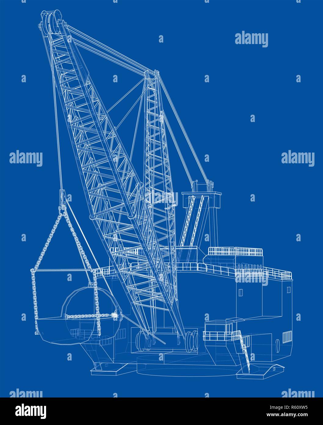 Dragline walking excavator Stock Photo - Alamy