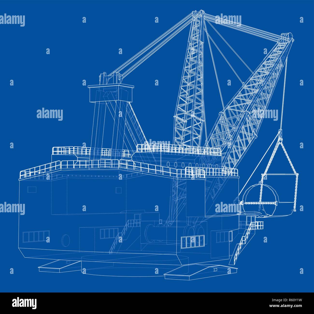 Dragline walking excavator Stock Photo - Alamy