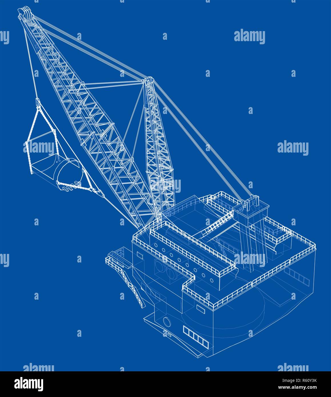 Dragline walking excavator Stock Photo - Alamy