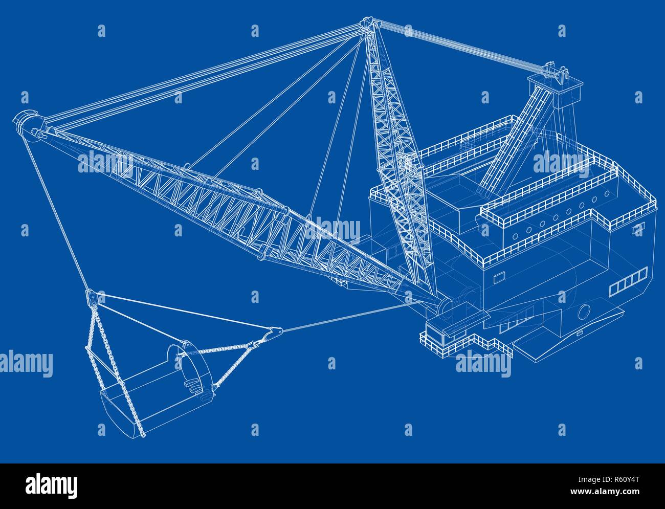 Dragline walking excavator Stock Photo - Alamy