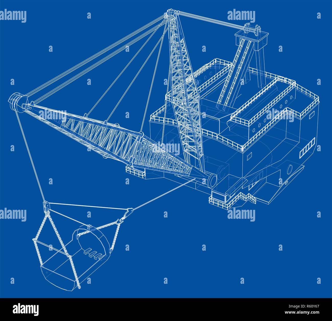 Dragline walking excavator Stock Photo - Alamy