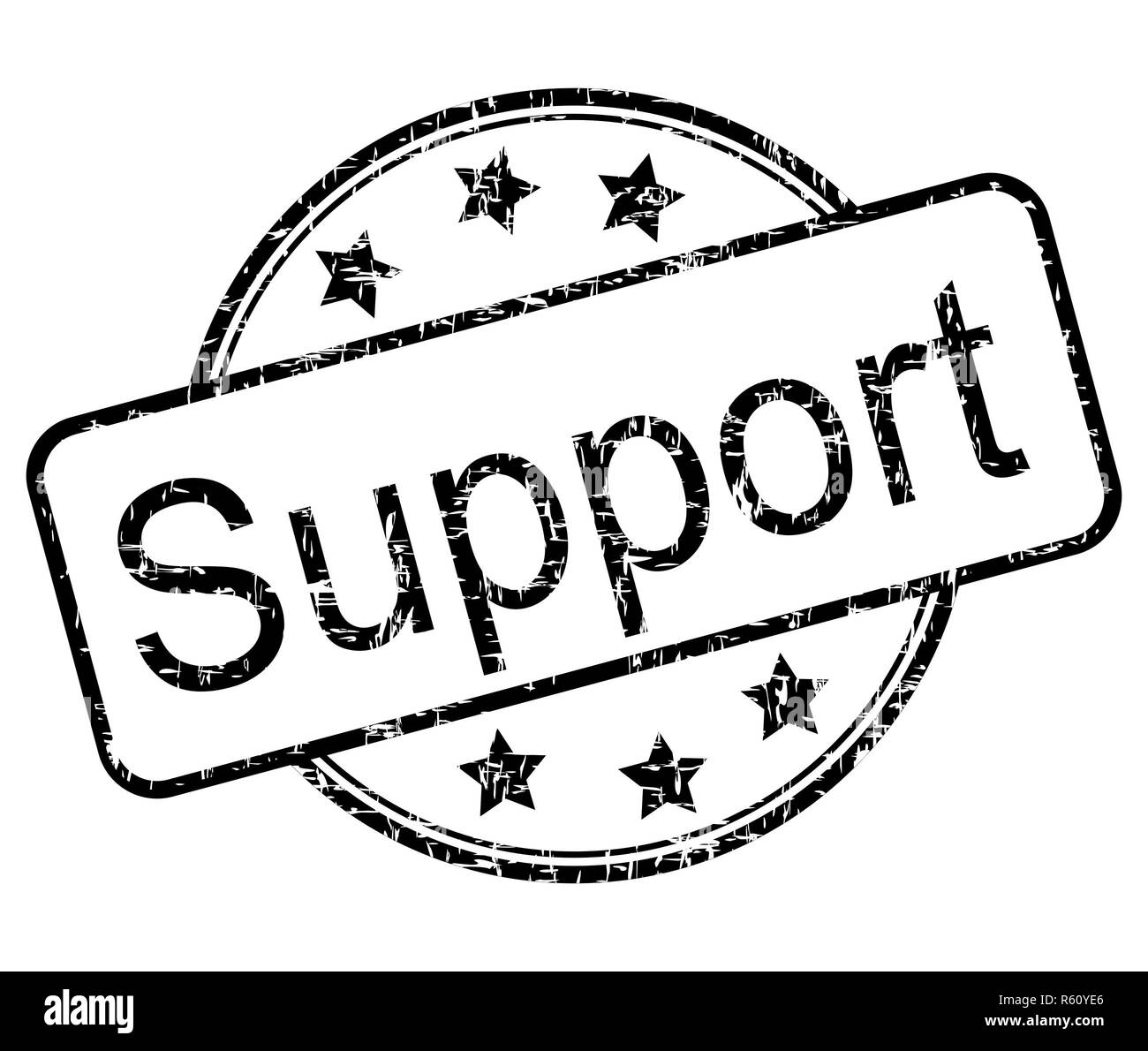 black Support rubber stamp - illustration Stock Photo - Alamy