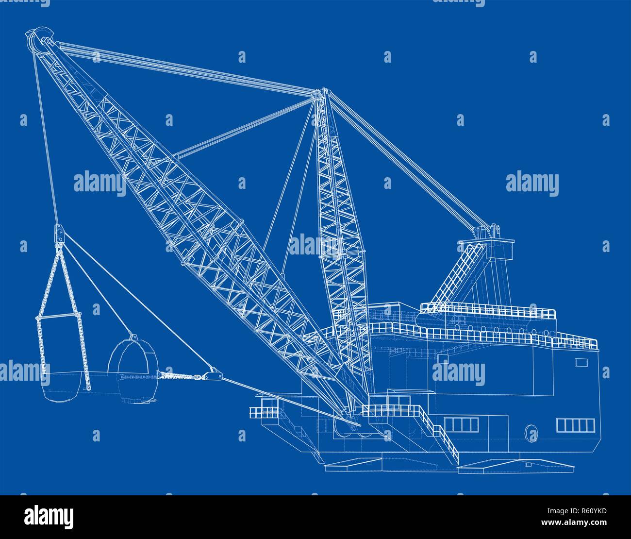Dragline walking excavator Stock Photo - Alamy