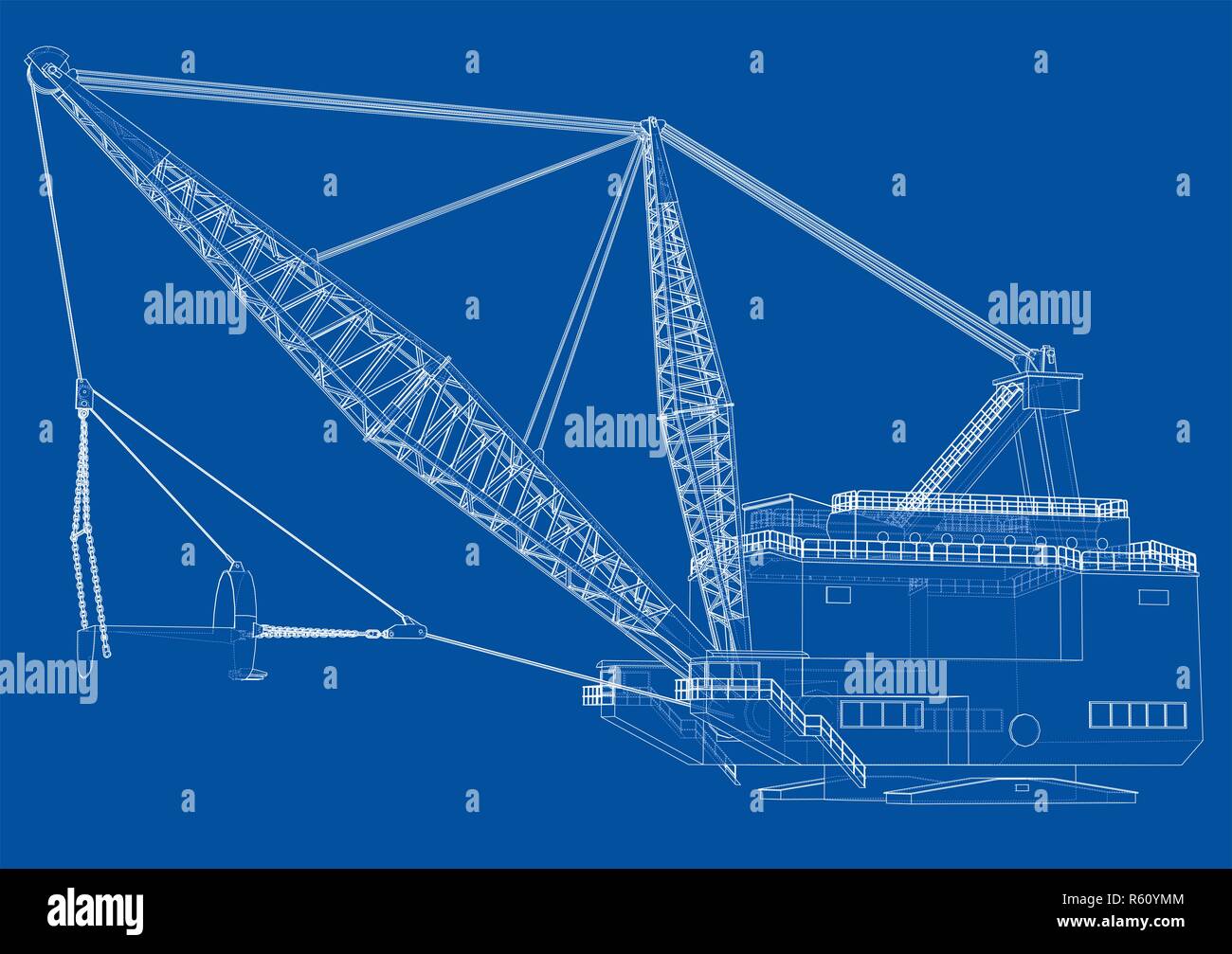 Dragline walking excavator Stock Photo - Alamy