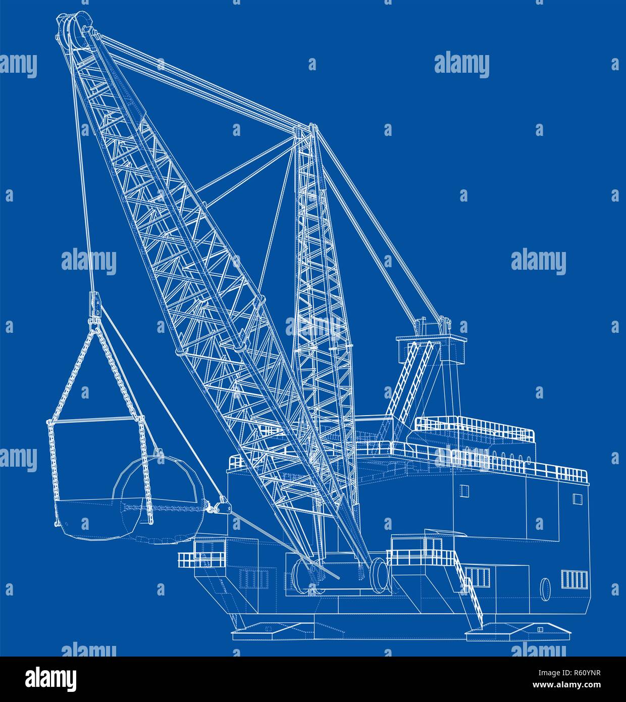 Dragline walking excavator Stock Photo - Alamy