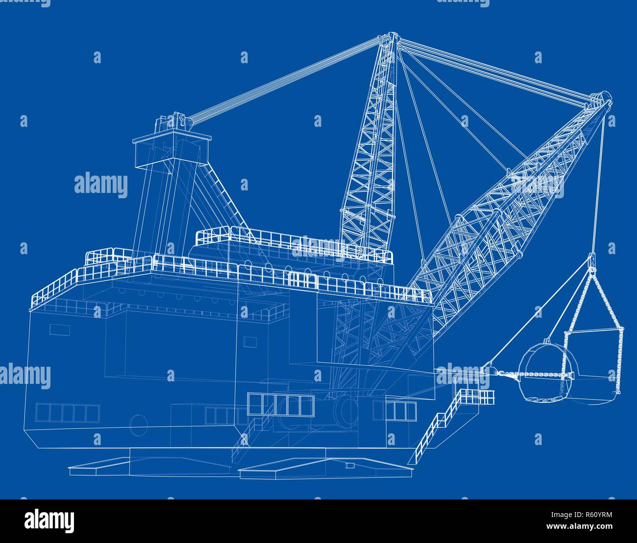 Dragline walking excavator Stock Photo - Alamy