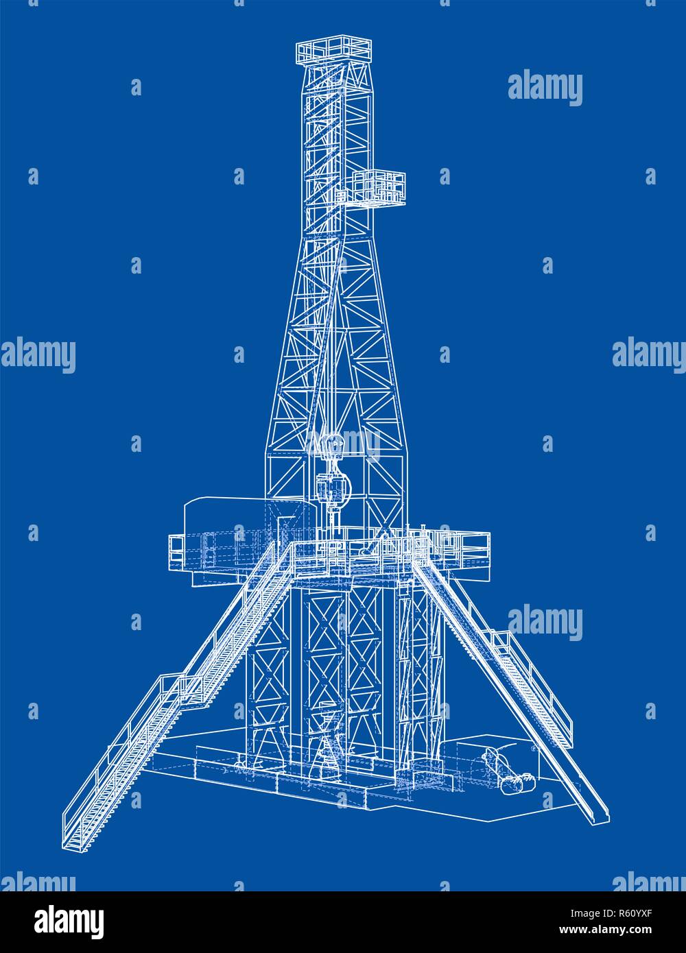 Oil rig concept. 3d illustration Stock Photo - Alamy