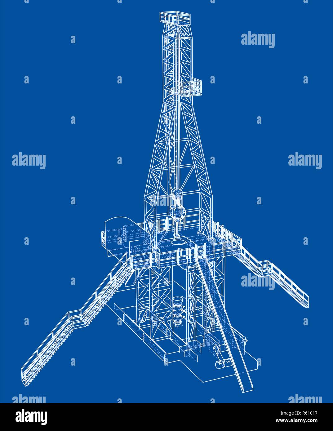 Oil rig concept. 3d illustration Stock Photo - Alamy