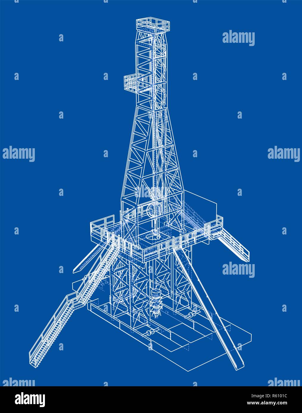 Oil rig concept. 3d illustration Stock Photo - Alamy