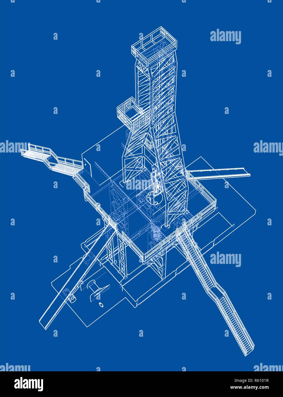 Oil rig concept. 3d illustration Stock Photo - Alamy