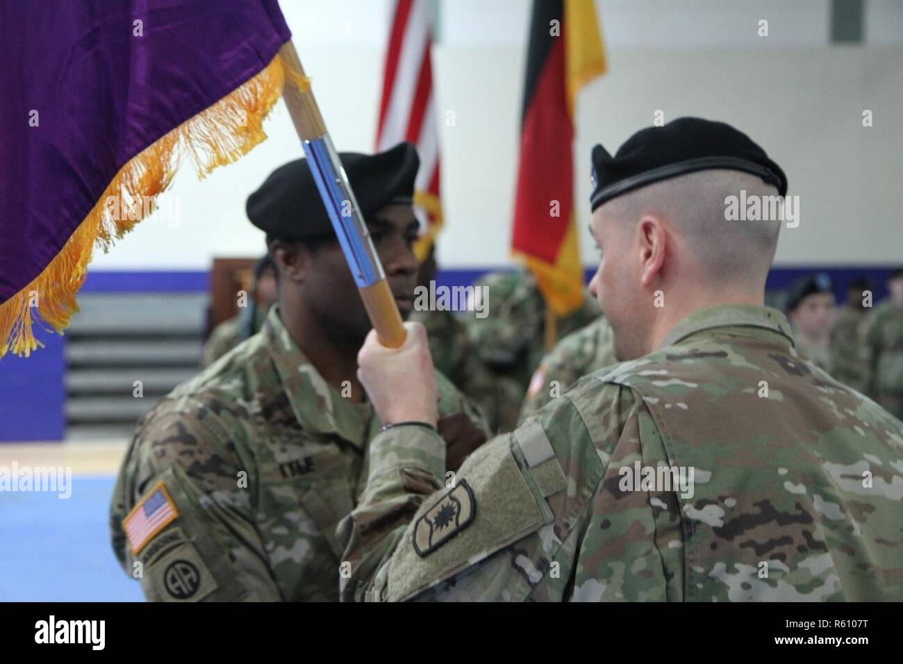 Army Lt. Col. Clifton C. Kyle (left), commander of the 457th Civil ...