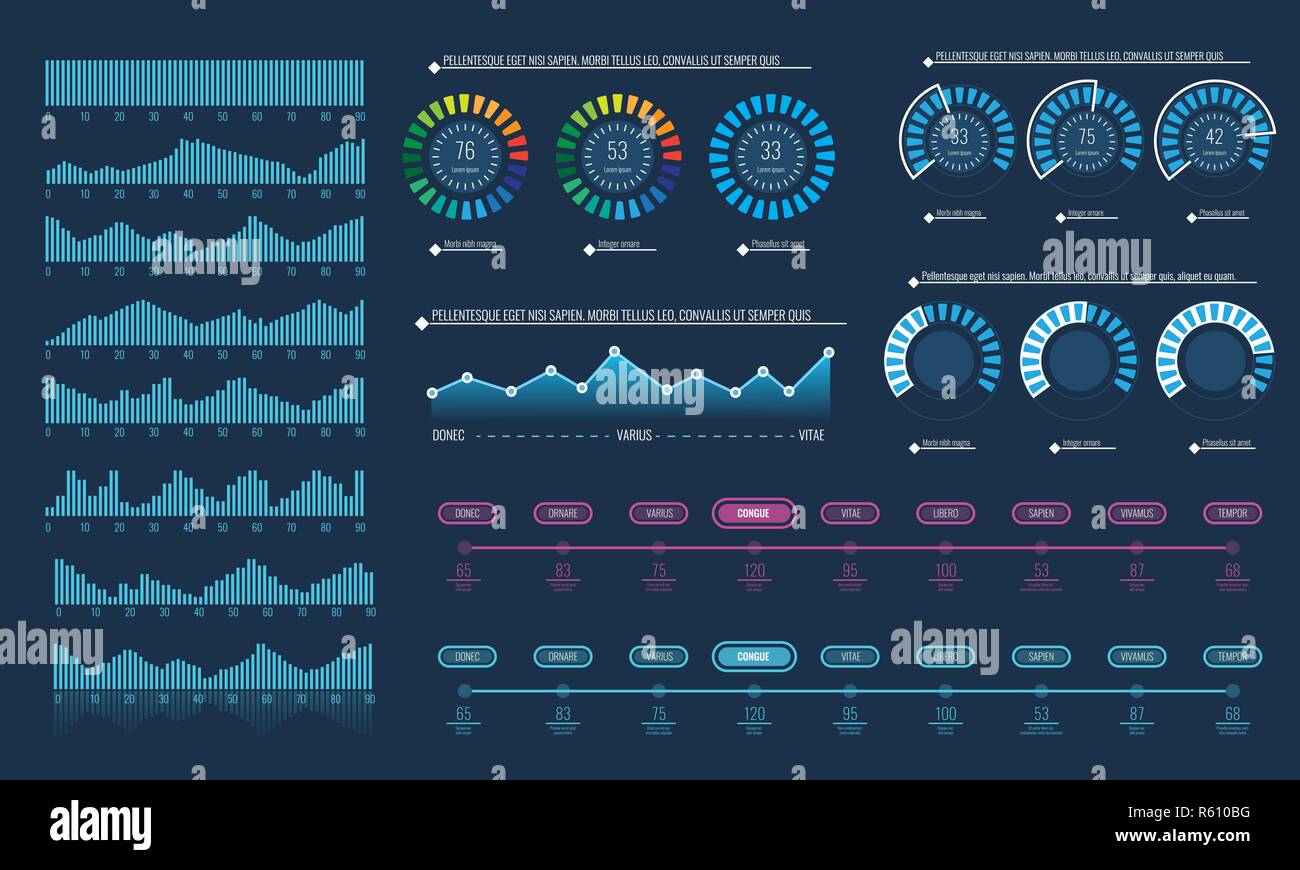 Set of Intelligent technology hud interface. Elements for Network ...