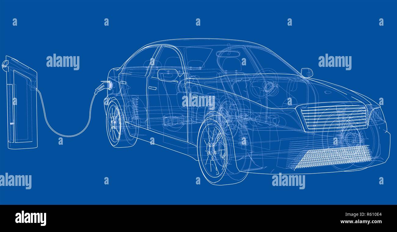 Electric car blueprint hi-res stock photography and images - Alamy