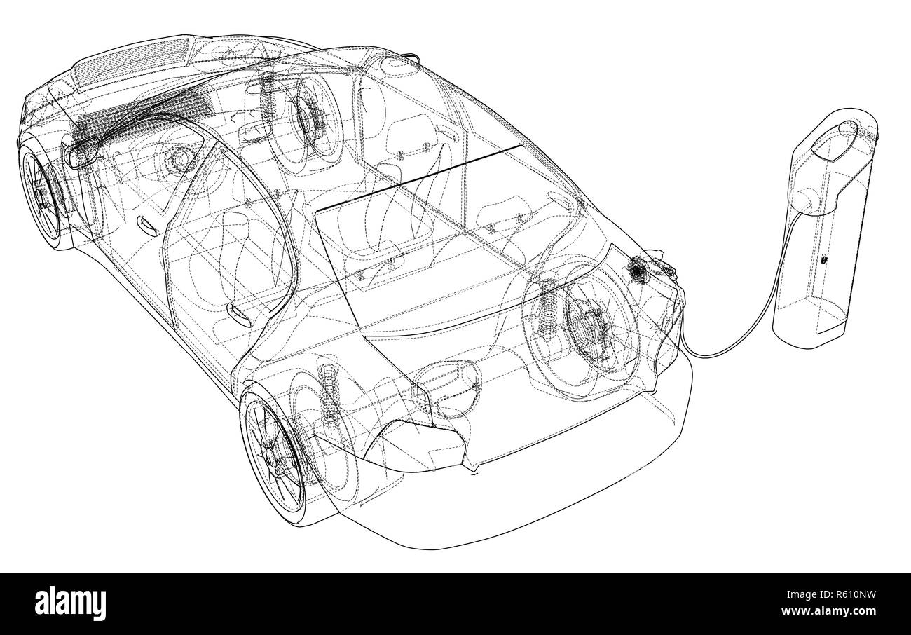 Charge electric vehicle Black and White Stock Photos & Images - Alamy