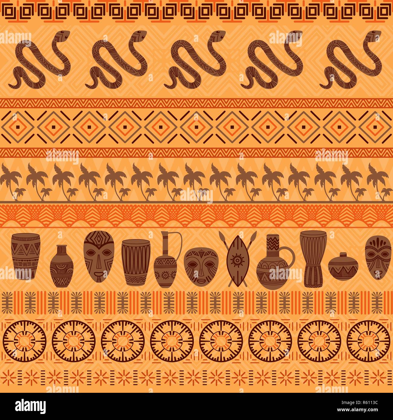 Tribal ethnic seamless pattern. Abstract geometric ornament with ...
