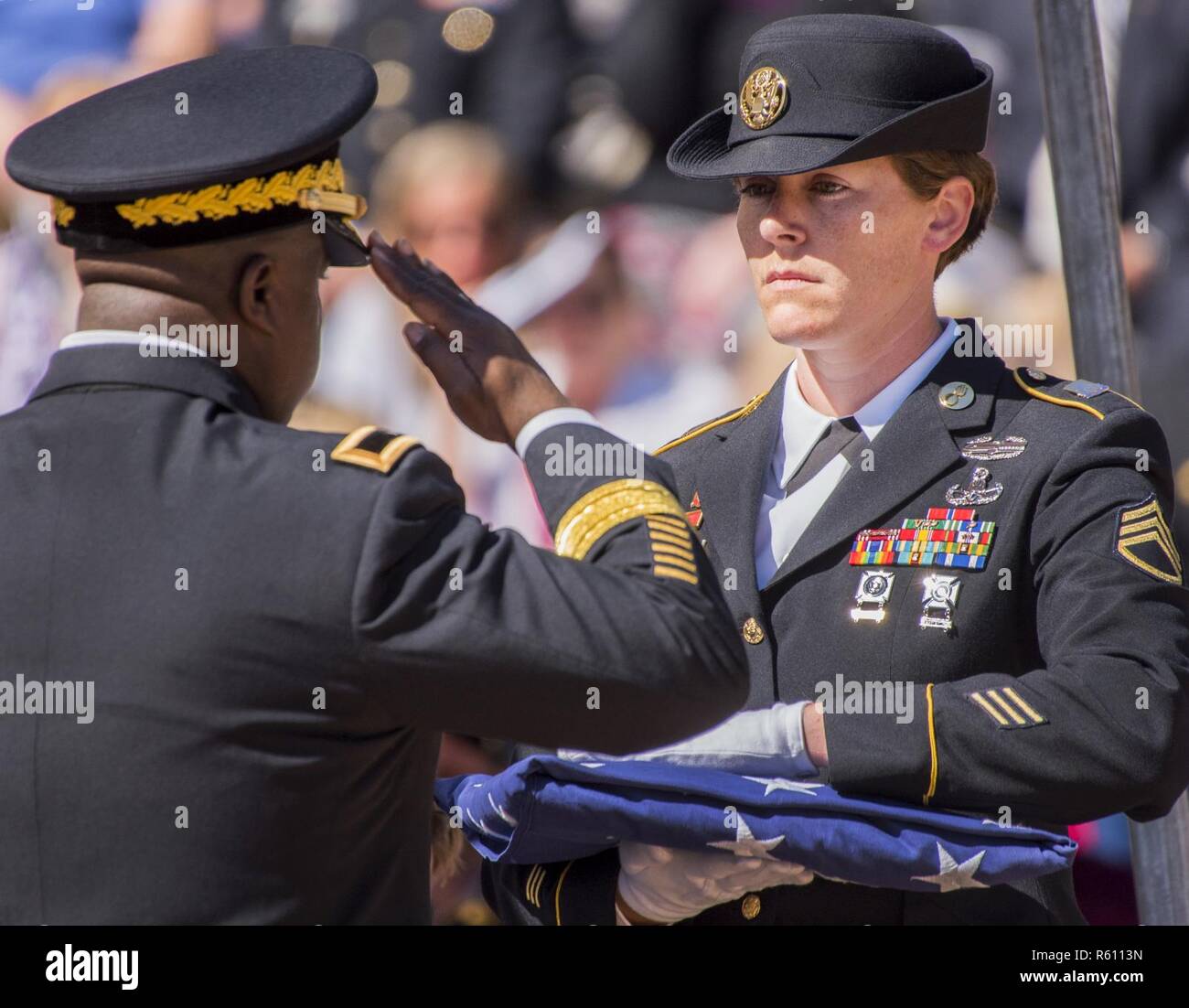 Brig. Gen. David Wilson, U.S. Army Ordnance School commandant, salutes ...