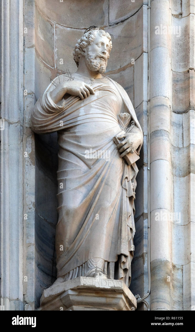 Saint Judas Thaddaeus, statue on the Milan Cathedral, Duomo di Santa ...