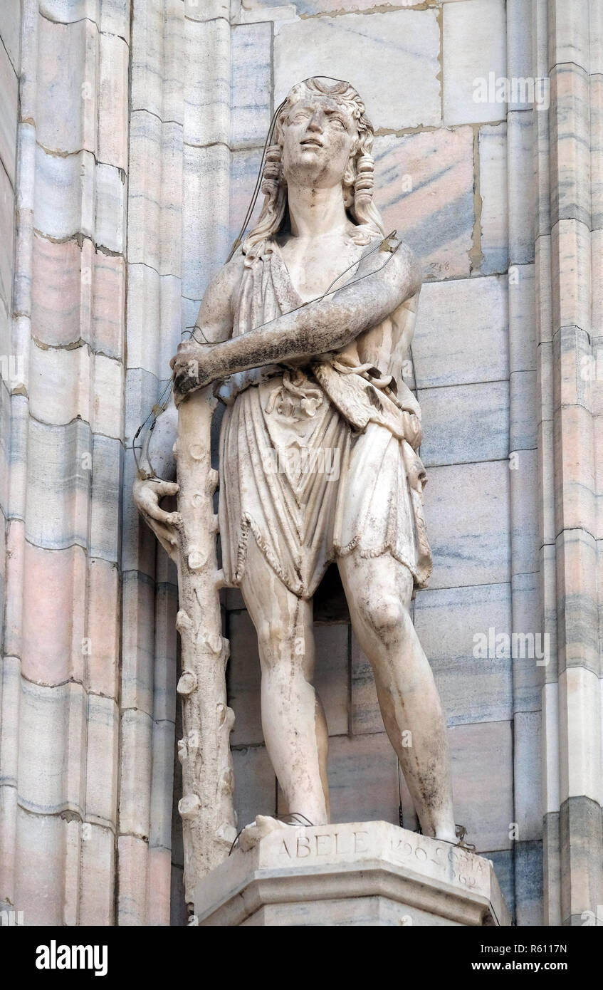 Abel, statue on the Milan Cathedral, Duomo di Santa Maria Nascente ...