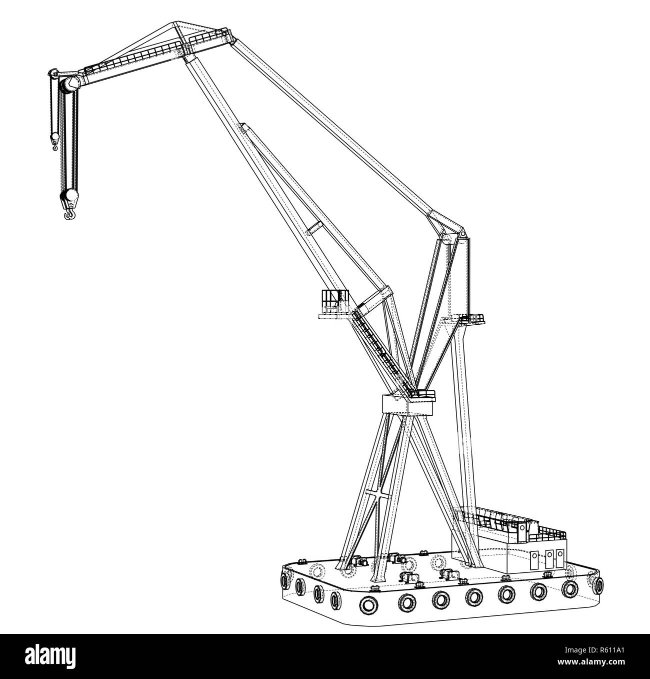 Floating crane. 3d illustration Stock Photo - Alamy