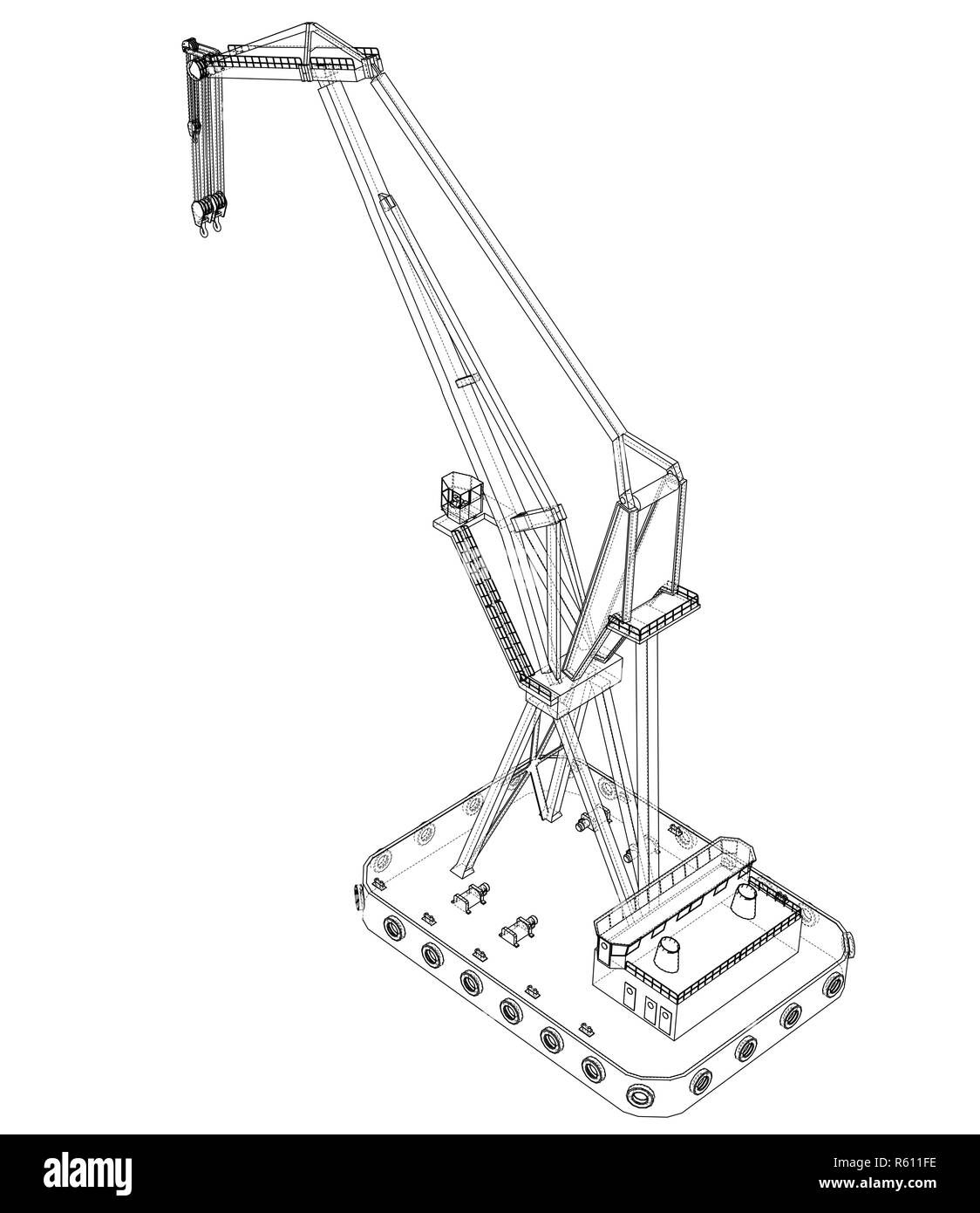 Floating crane. 3d illustration Stock Photo - Alamy