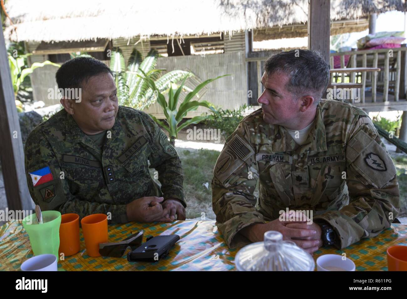 Philippine Army Col. Lawrence Mina and U.S. Army Lt. Col. Andrew Graham ...