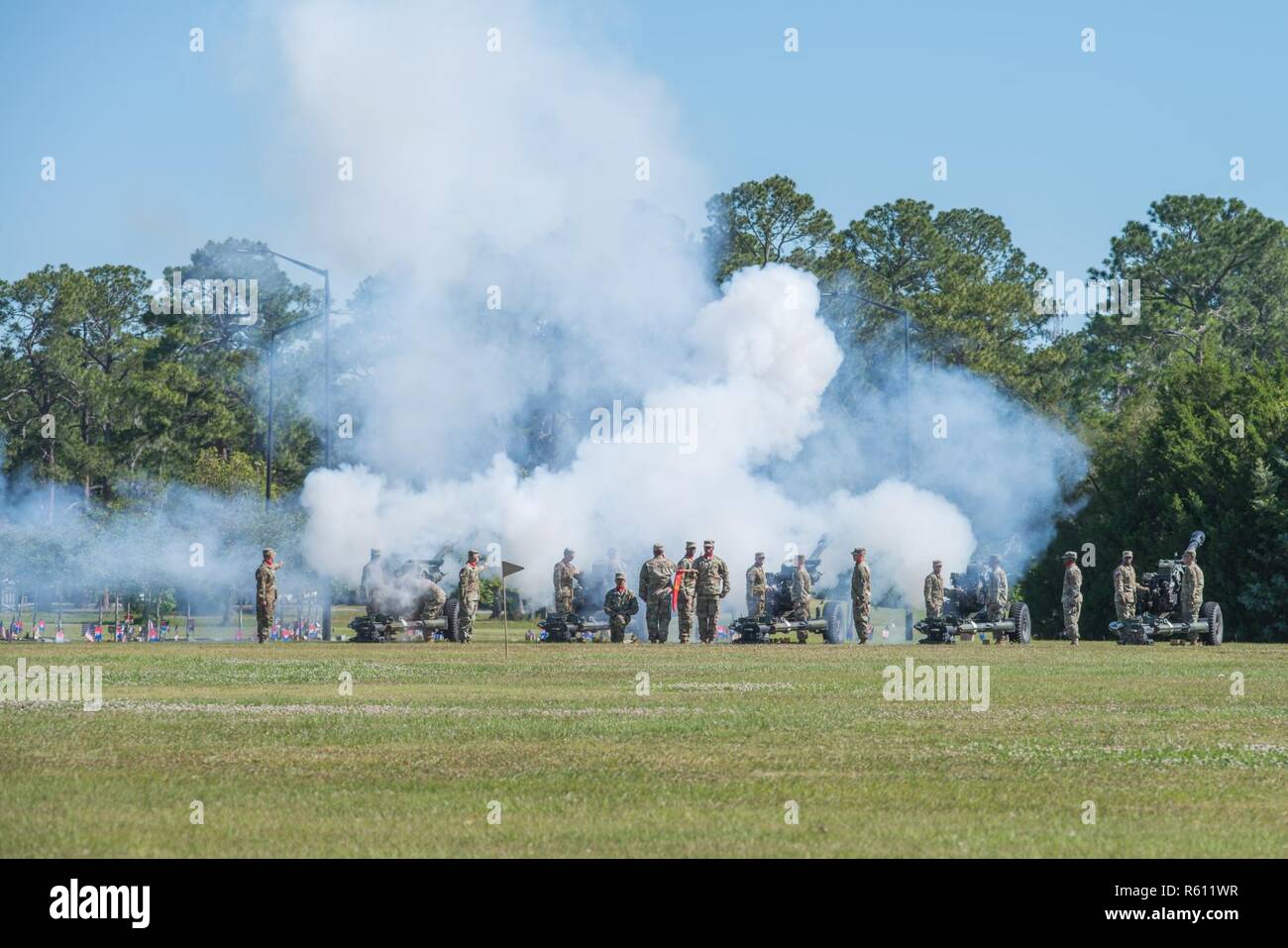 Soldiers of 3rd Infantry Division Artillery conduct a cannon salute ...