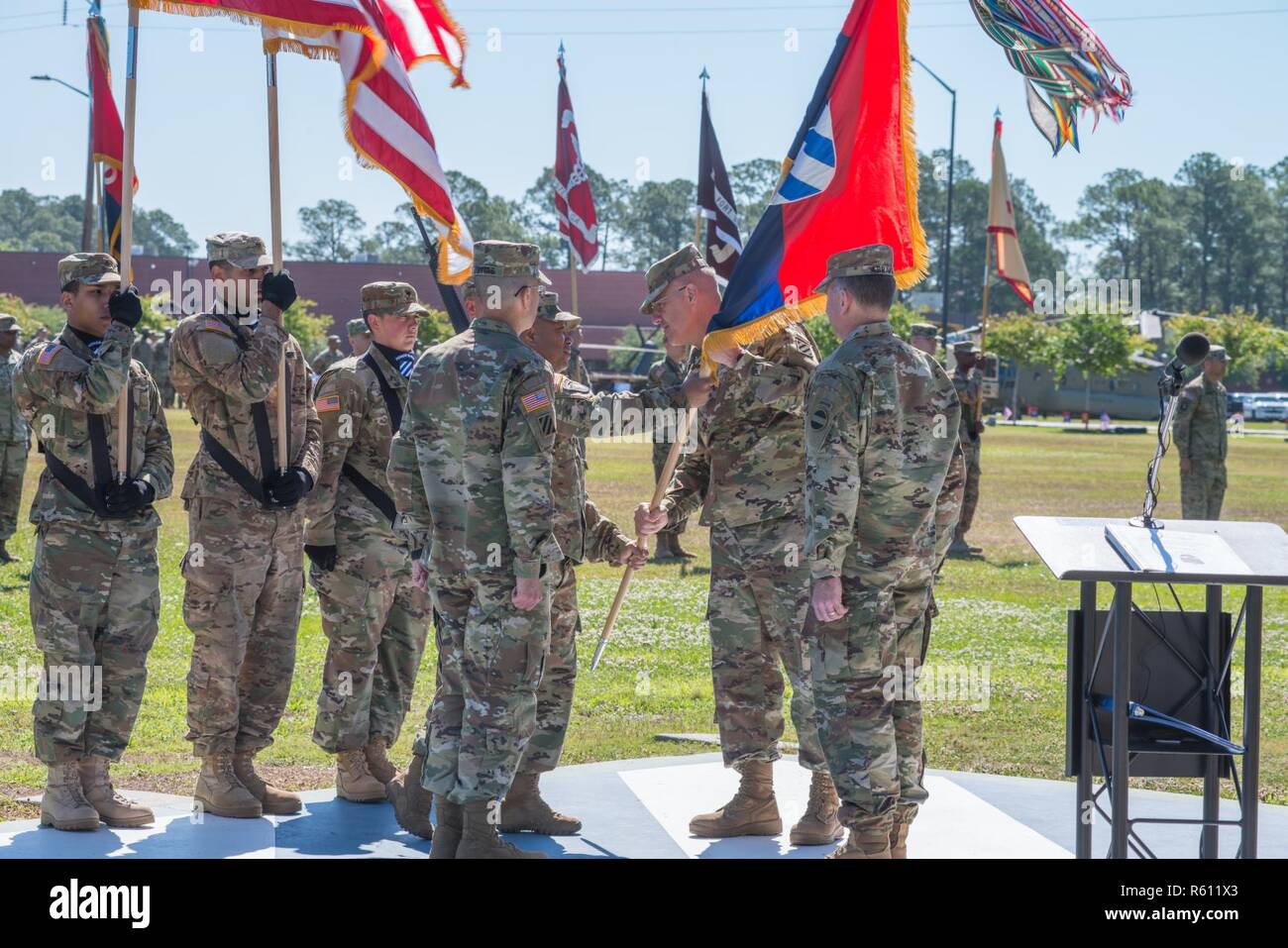 Command Sgt. Maj. Walter Tagalicud, left, 3rd Infantry Division command ...