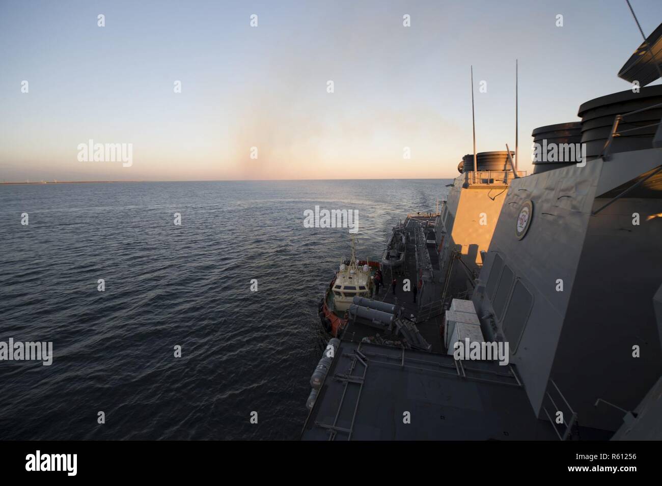 DANISH STRAITS (May 5, 2017) - A boat drops off a pilot navigator ...